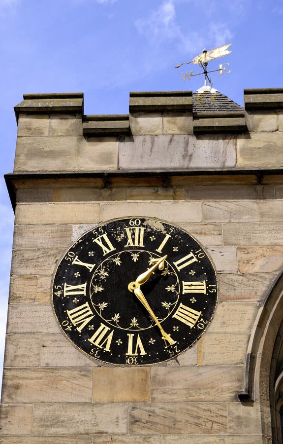 Saint Michaels Church Clock Stock Photo - Image of gilding, decorated ...