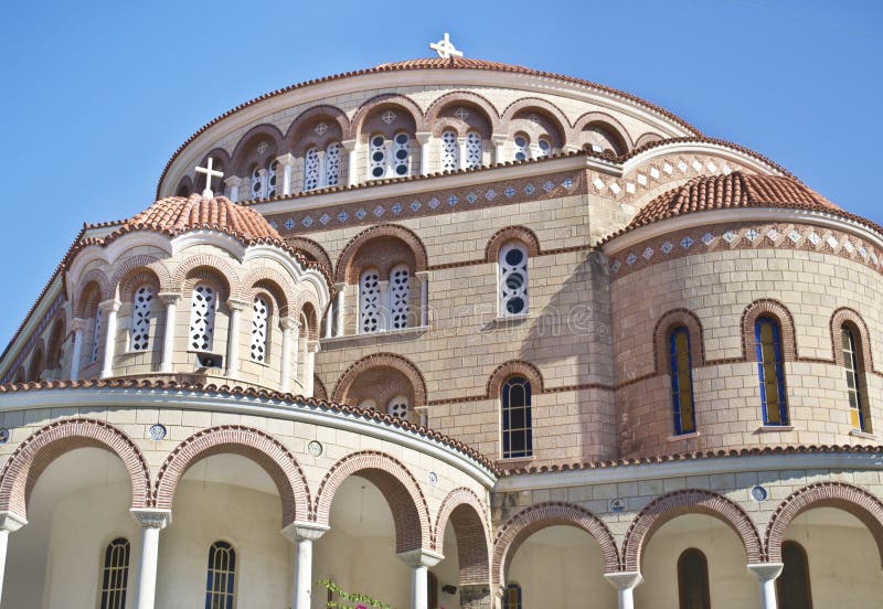 Saint Nectarios Monastery Aegina Greece Stock Photo - Image of europe ...