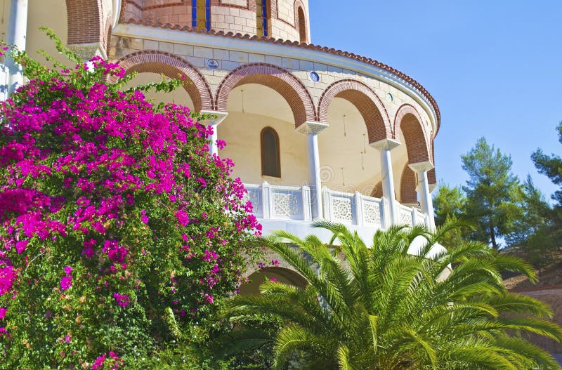 Saint Nectarios Monastery Aegina Greece Stock Image - Image of ...