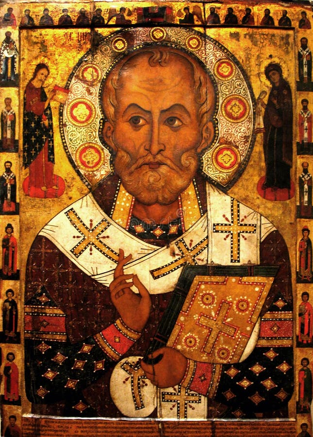Saint Nicholas on Golden Background Stock Photo - Image of saint ...