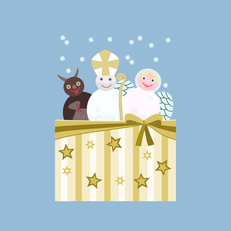 Saint Nicholas, Angel and Devil Stock Vector - Illustration of czech ...