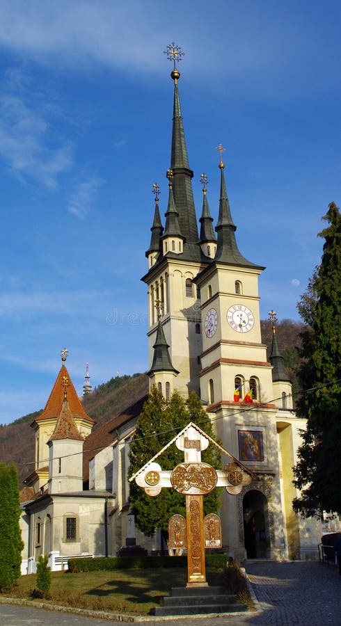 Saint Nicholas Church Brasov Landmark Stock Image - Image of history ...