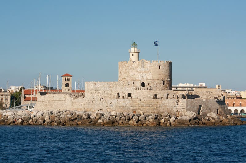 Saint Nicholas Fort, Rhodes, Greece Stock Photo - Image of nikolaos ...