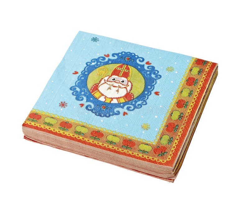 Saint Nicholas Napkins Isolated on White Stock Image - Image of party ...
