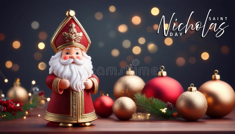Saint Nicholas Poster Design Stock Illustration - Illustration of ...