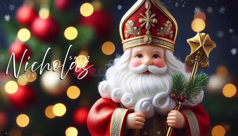 Saint Nicholas Poster Design Stock Illustration - Illustration of ...