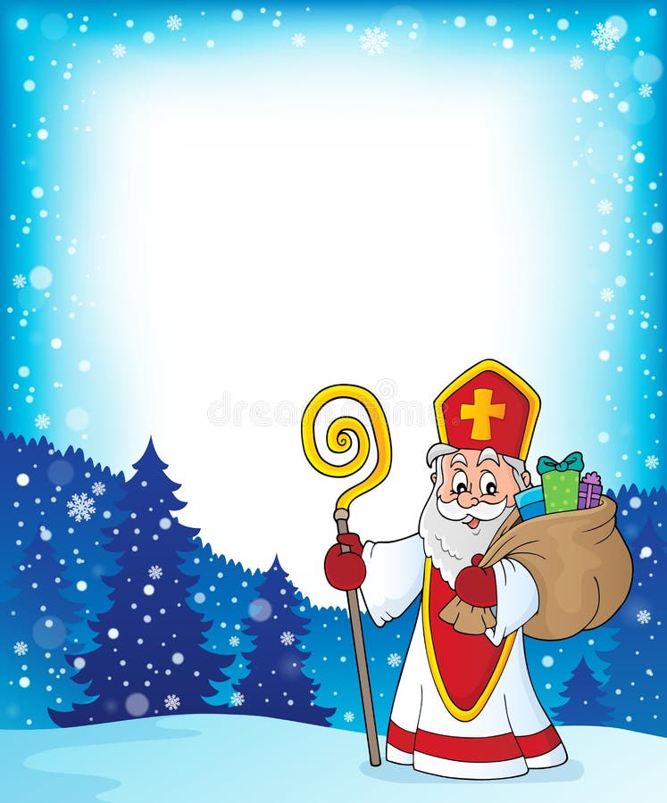 Saint Nicholas Topic Frame 2 Stock Vector - Illustration of artwork ...