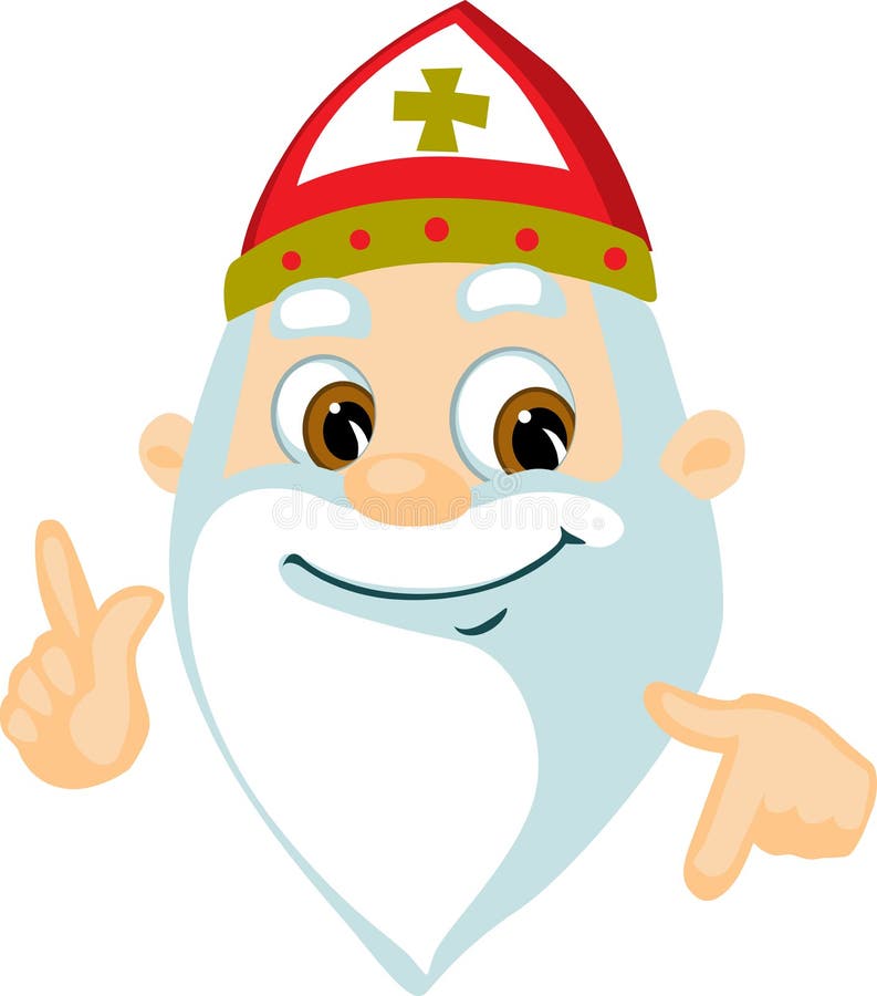 Saint Nicolas on Blue Background Stock Illustration - Illustration of ...