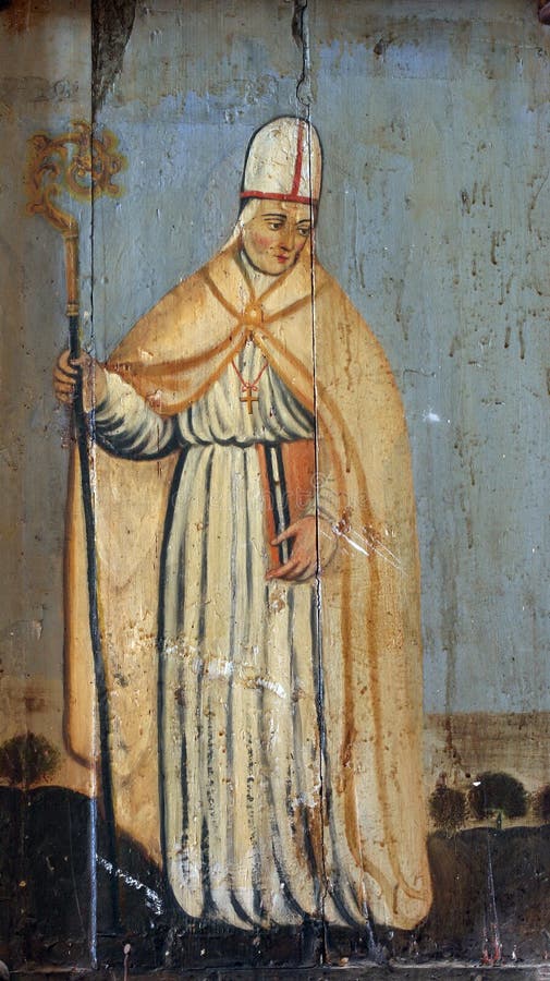 Saint Painting on a Church Wall Stock Image - Image of beautiful ...