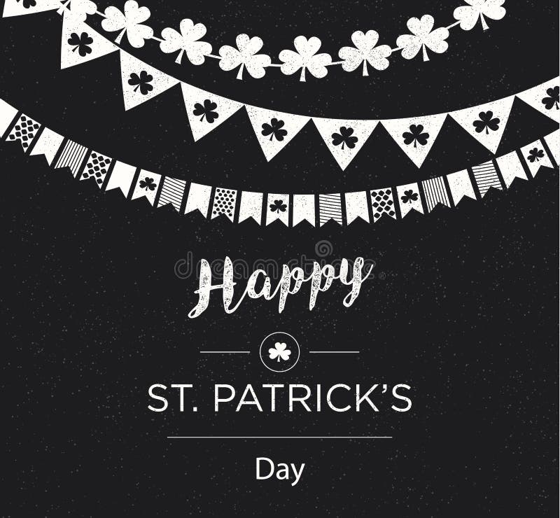 St Patrick Day Banner Template with Illustration of Shamrock Clover ...