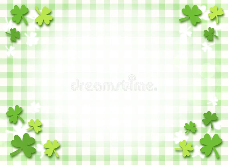Saint Patrick Border Background Decorated with Shamrock Clover Leaves ...