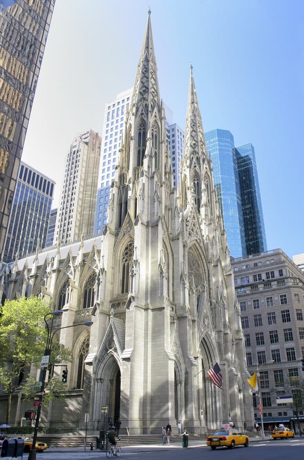 St. Patrick`s Cathedral Exterior View in New York Stock Photo - Image ...