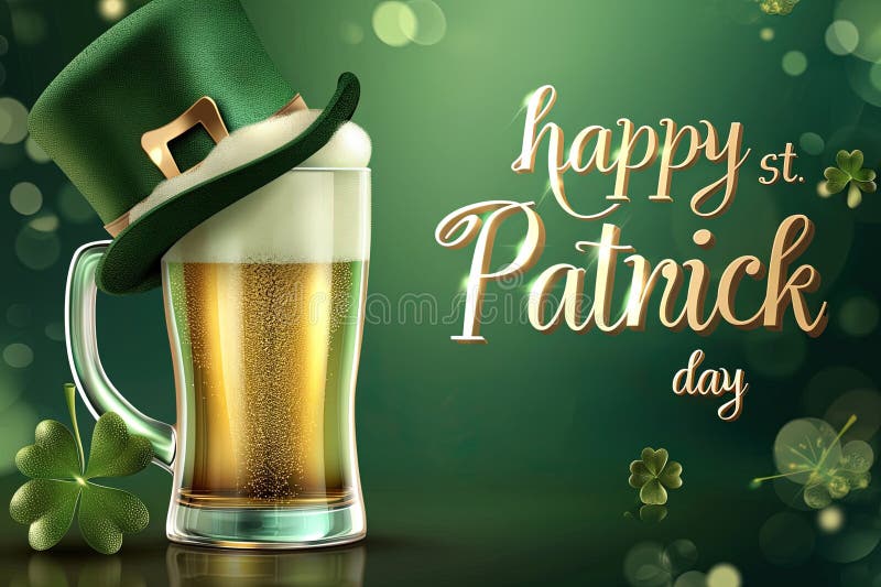 Saint Patrick Day, Abstract Illustration with Text Generative AI Stock ...