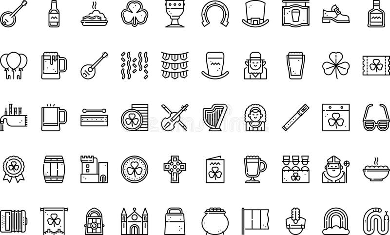 Saint Patrick Day Icons High-Quality Vector Icons Collection with ...