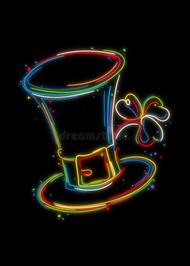 Saint Patrick Hat and Clover Vector Stock Vector - Illustration of ...