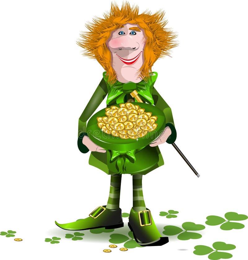 Saint Patrick and Hat with Money Stock Vector - Illustration of human ...