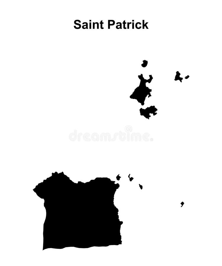 Saint Patrick outline map stock vector. Illustration of tourism - 360429913