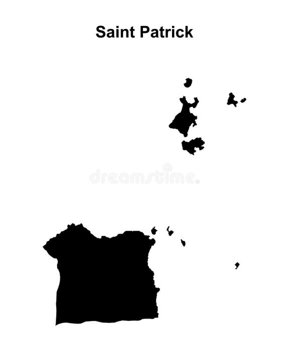 Saint Patrick outline map stock vector. Illustration of tourism - 360429913