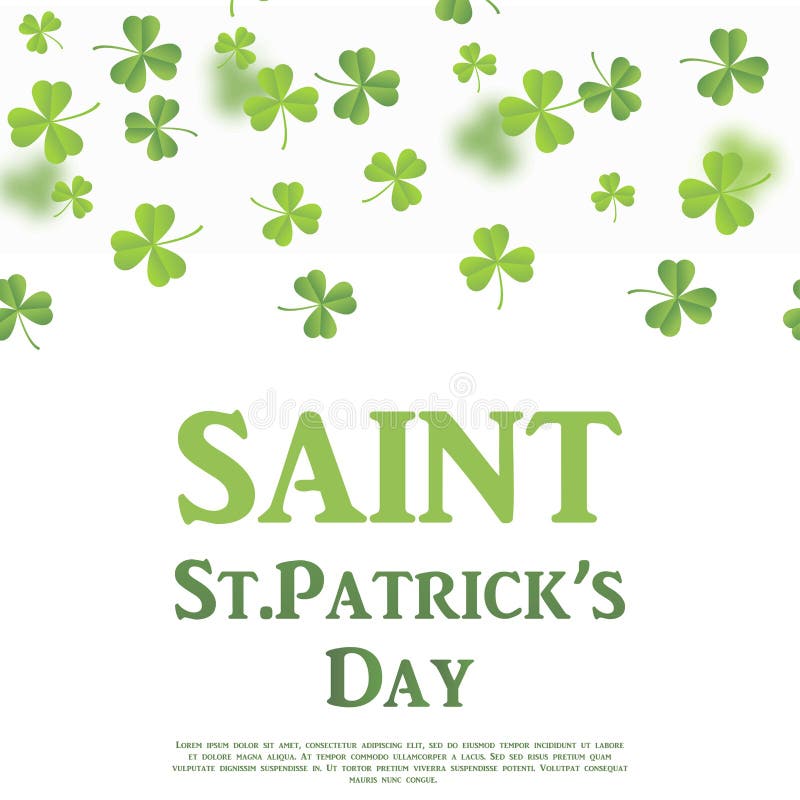 Falling Shamrock Leaves stock illustration. Illustration of saint ...