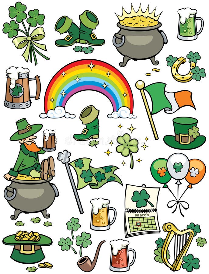 Saint Patrick S Day Elements Stock Vector - Illustration of design ...