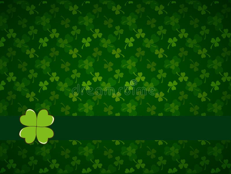 Saint Patrick`s Day Green Clover Background Stock Vector Illustration