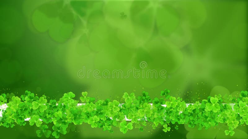 Saint Patrick S Day Green Background. Green Clover Leaves Pattern. Loop ...