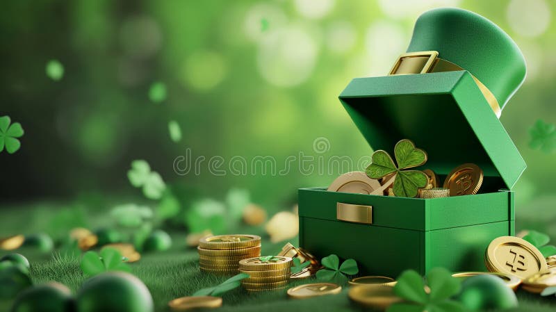 Saint Patrick S Day Realistic Gift Boxes with Clover and Lucky Hat and ...