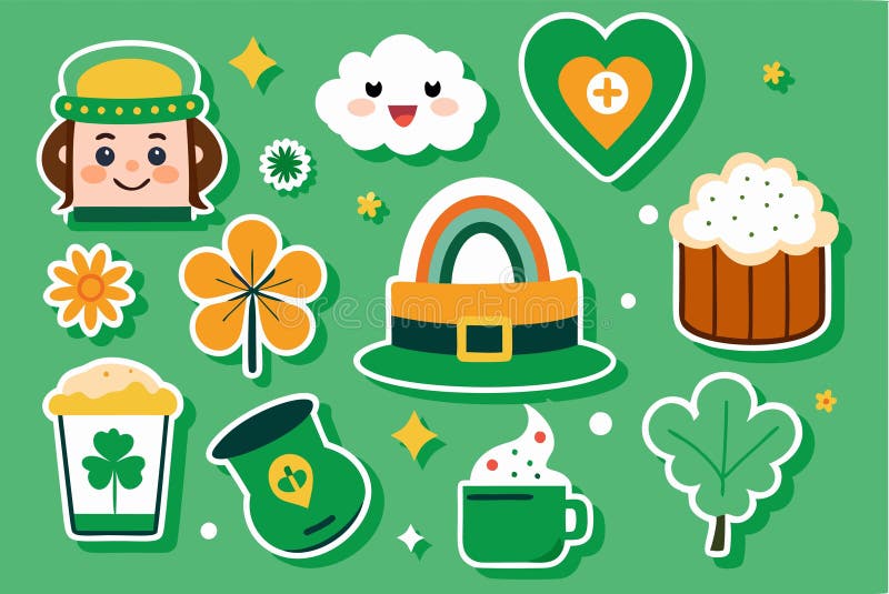 Saint Patrick S Day Sticker Collection with Abstract Designs for ...
