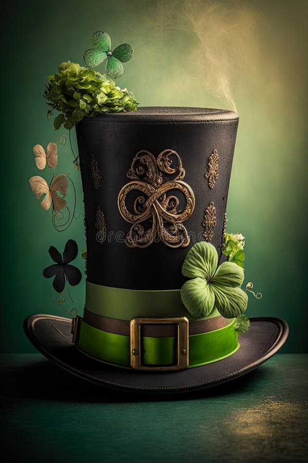 Saint Patrick S Day Top Hat. Vintage Poster Design. Generative Ai Stock ...