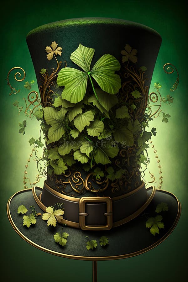 Saint Patrick S Day Top Hat. Vintage Poster Design. Generative Ai Stock ...