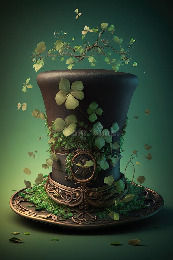 Saint Patrick S Day Top Hat. Vintage Poster Design. Generative Ai Stock ...