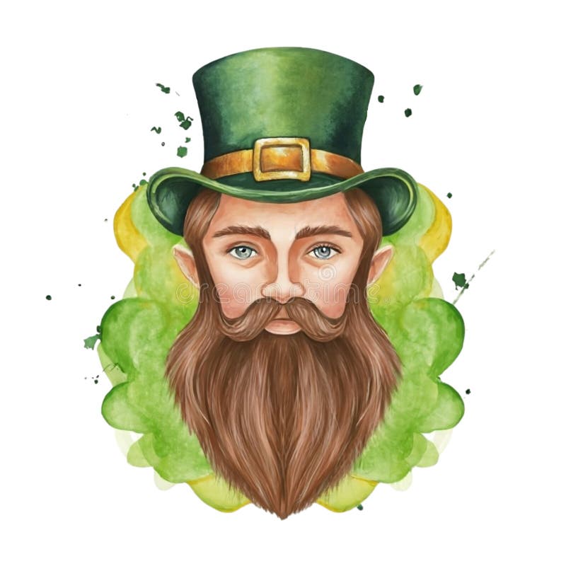 Saint Patrick S Day on White Background Watercolor Stock Illustration ...