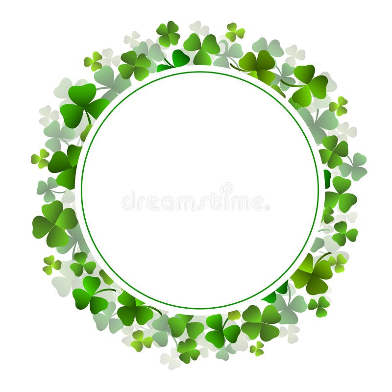 Saint Patricks Clover Circle Frame. Vector Colorful Illustration Stock ...