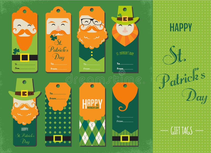 Saint Patricks Day Gift Tags Stock Vector - Illustration of irish ...