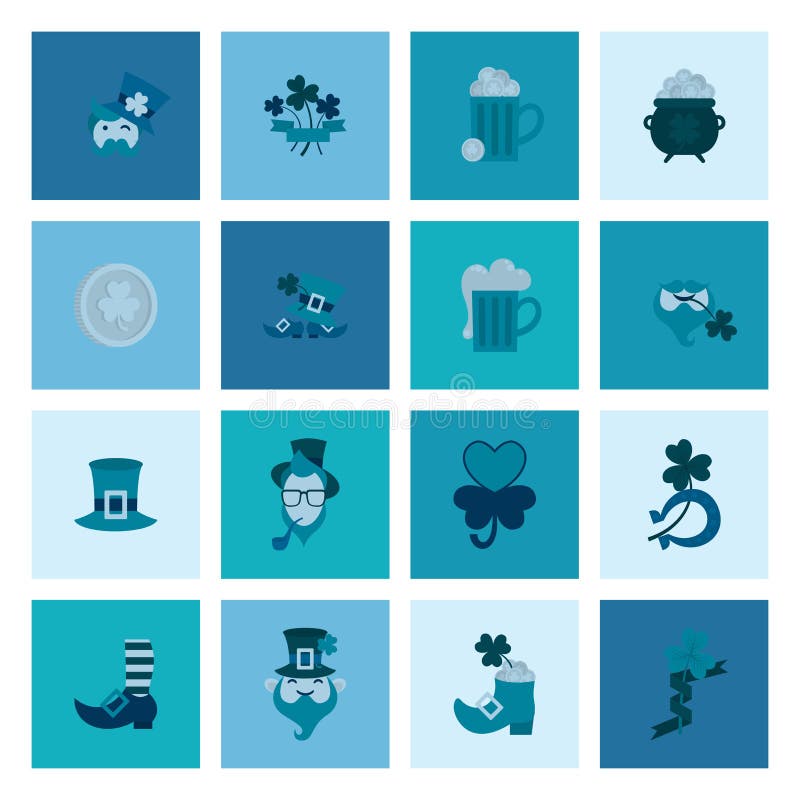 Saint Patricks Day Icon Set Stock Vector - Illustration of irish ...