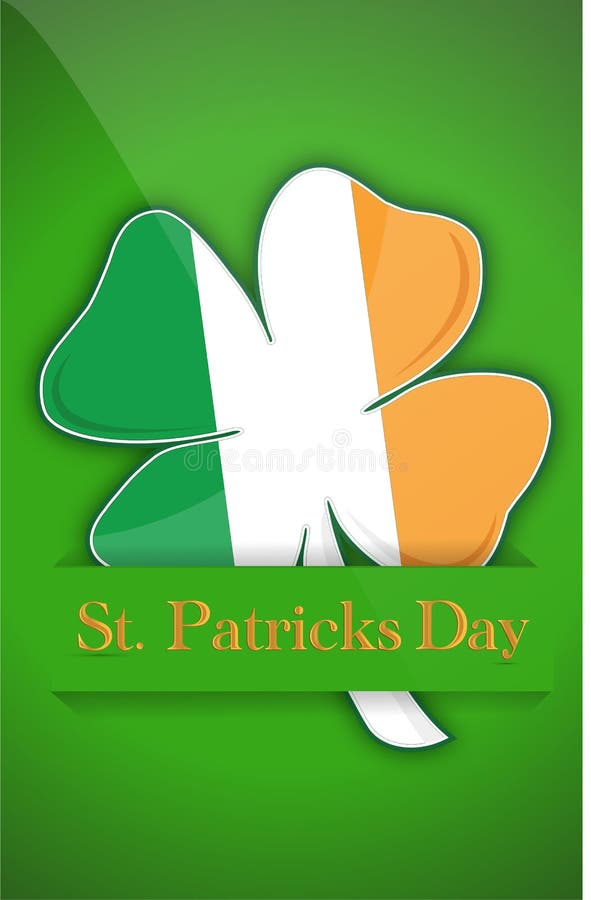 Irish Leaf clover flag stock vector. Illustration of cutout - 13377877