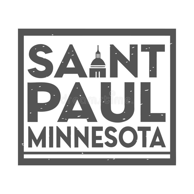 Saint Paul, Minnesota Cityscape Typography Vector T-Shirt Design Stock ...
