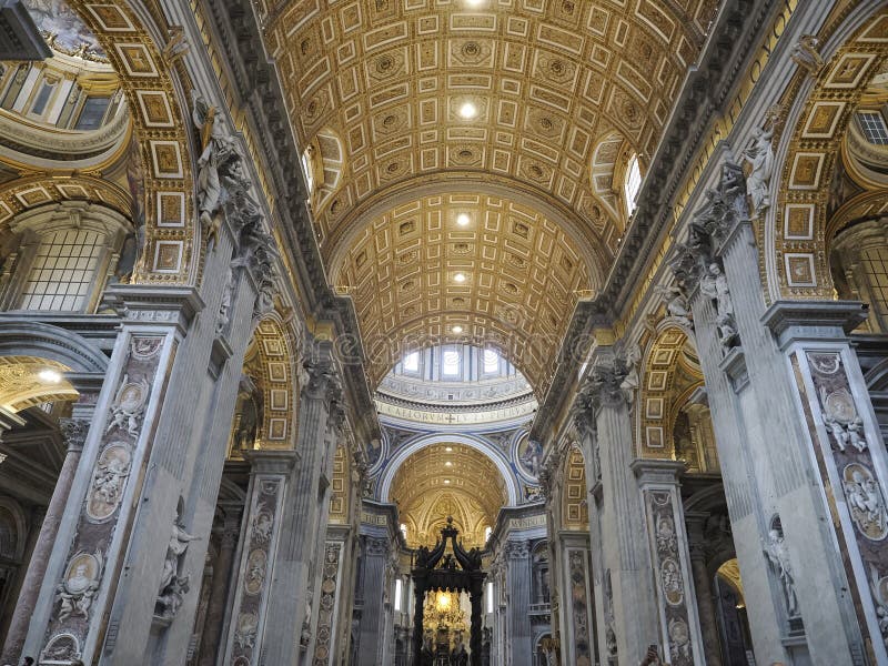 Saint Peter Cathedral Vatican City Rome Interior Editorial Stock Image ...