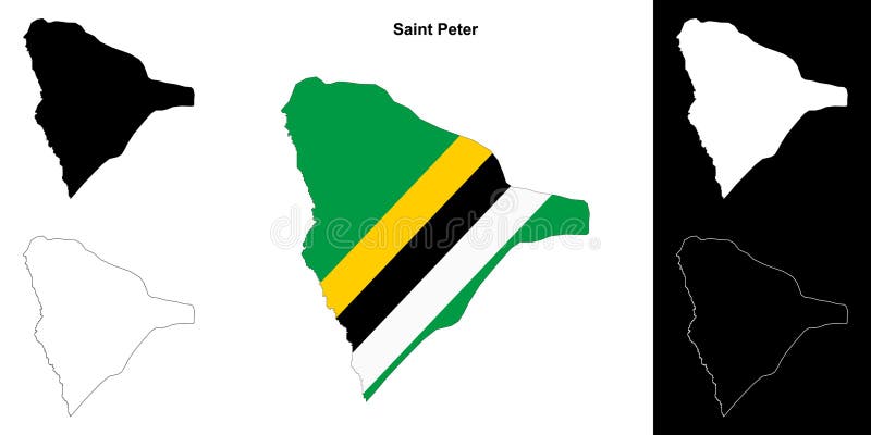 Saint Peter outline map stock vector. Illustration of boundary - 356722594