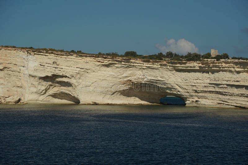 Saint Peter Pools Malta Rock Formation Hole on Rocks Stock Image ...