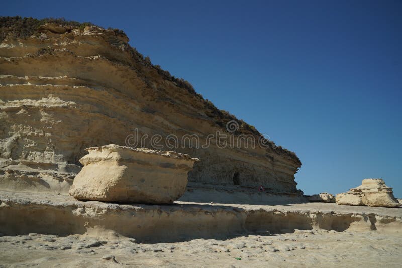 Saint Peter Pools Malta Rock Formation Hole on Rocks Stock Photo ...