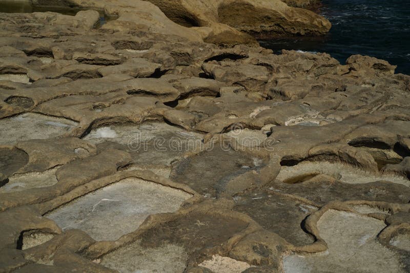 Saint Peter Pools Malta Rock Formation Hole on Rocks Stock Image ...