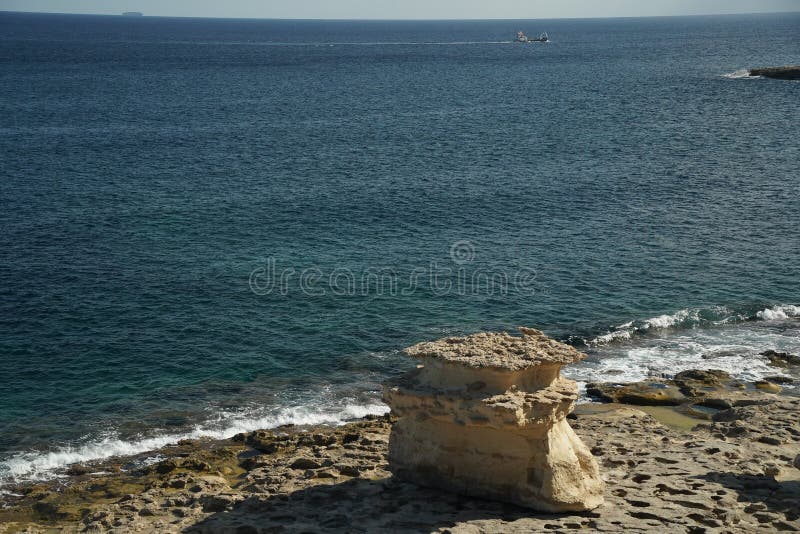 Saint Peter Pools Malta Rock Formation Hole on Rocks Stock Photo ...