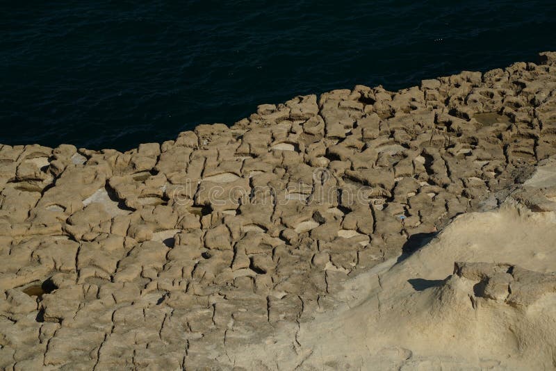 Saint Peter Pools Malta Rock Formation Hole on Rocks Stock Image ...