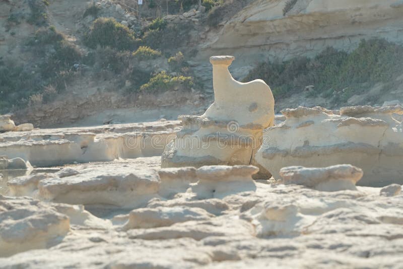 Saint Peter Pools Malta Rock Formation Hole on Rocks Stock Photo ...