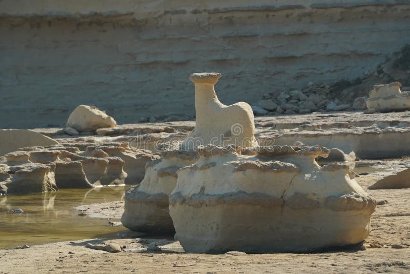 Saint Peter Pools Malta Rock Formation Hole on Rocks Stock Photo ...