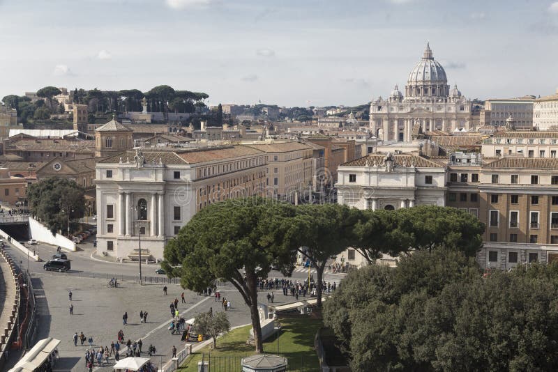 Vatican Landscape Panorama Stock Photo Stock Photo - Image of peter ...