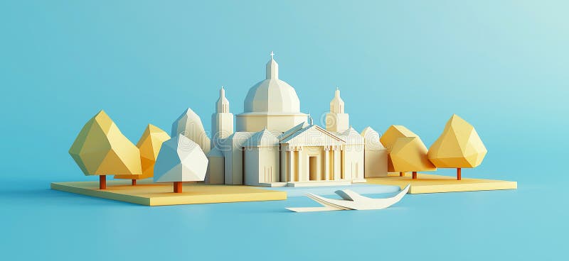 Saint Peters Basilica. 3D Rendering of St. Peter S Basilica Simple Low ...