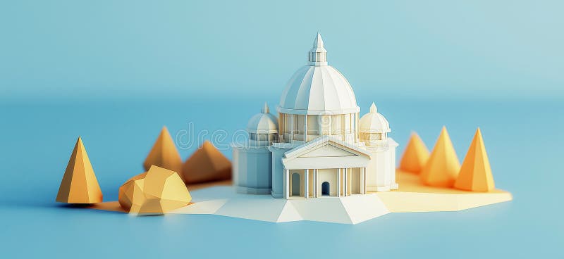 Saint Peters Basilica. 3D Rendering of St. Peter S Basilica Simple Low ...