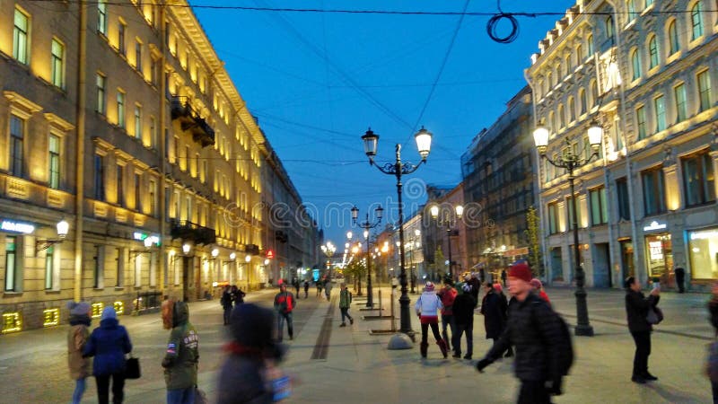 Saint Petersburg Night View Editorial Stock Photo - Image of metropolis ...